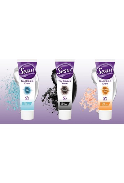 Sesu Tüy Dökücü Krem Kömürlü + Himalaya + Killi 100 ml