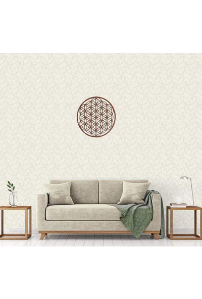 Şirin Lazer Yaşam Çiçeği Kutsal Geometri Ahşap Mdf Duvar Dekoru Tablo