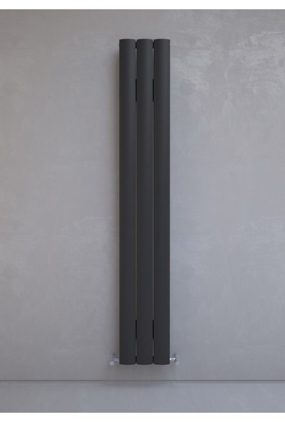 Warma Kavala Dikey Alüminyum Panel Radyatör 280X1800 Dokulu Siyah