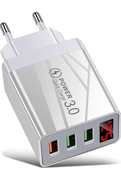 Zuidid Hızlı Şarj Qc 3.0 3 USB Portlu 3.1A - 30W Gösterge Ekranlı Çoklu Şarj Cihazı Zuidid Hızlı Şarj Qc 3.0 3 USB Portlu 3.1A - 30W Gösterge Ekranlı Çoklu Şarj Cihazı