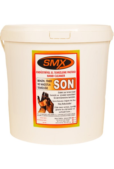 Smx Bitkisel El Temizleme Kremi 10 Kg- Endüstriyel El Temizleyici