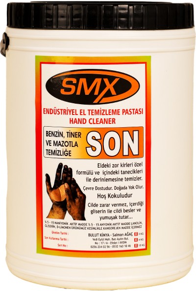 Smx Bitkisel El Temizleme Kremi 4 kg - Endüstriyel El Temizleme Kremi