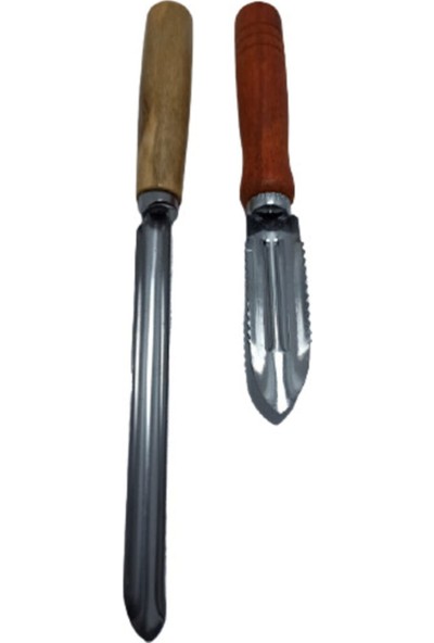 Hagiki 2Li Ahşap Saplı Set Kabak Patlıcan Biber Oyacağı Seti Kısa Ve Uzun Oyacak Ve Soyacakh Hagiki 2Li Ahşap Saplı Set Kabak Patlıcan Biber Oyacağı Seti Kısa Ve Uzun Oyacak Ve Soyacakh