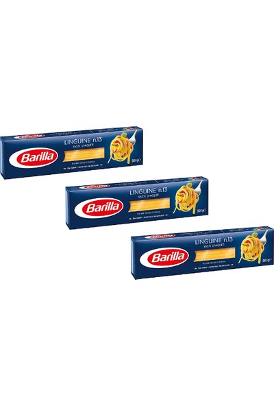 Barilla Yassı Spagetti (Linguine) 500 Gr. x 3 Adet