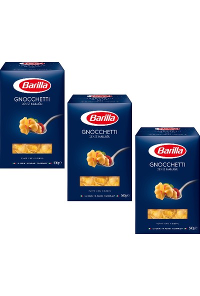 Barilla Deniz Kabuğu Makarna (Gnocchetti) 500 Gr. x 3 Lü