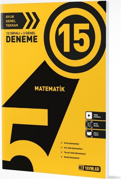 Hız Yayınları 5. Sınıf Matematik 15'li Deneme