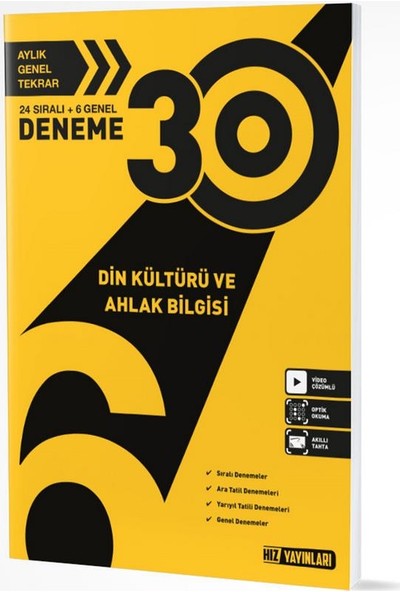 Hız Yayınları 6. Sınıf Din Kültürü ve Ahlak Bilgisi 30'lu Deneme
