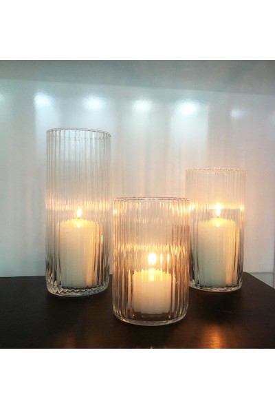 Glassy 3'lü Cam Mumluk Seti