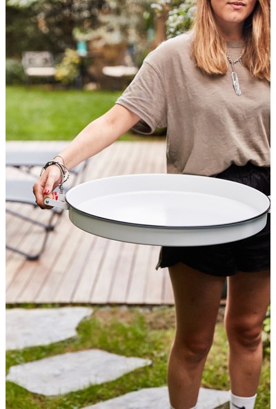 Arma House 51 cm Country Tarzı Büyük Boy Beyaz Tepsi Arma House 51 cm Country Tarzı Büyük Boy Beyaz Tepsi