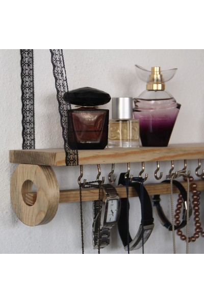 Öznill Tasarim Atölyesi Betty Black Bloom Lace Siyah Dantel Takı Askısı Rafı