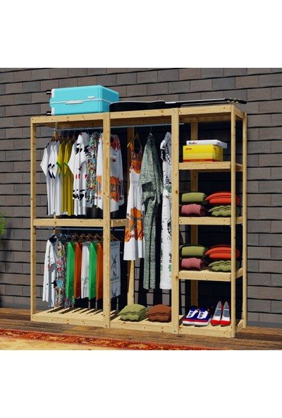 Öznill Tasarim Atölyesi Ideal Eko Ekonomik Seri Kapaksız Açık Ahşap Gardırop Öznill Tasarim Atölyesi Ideal Eko Ekonomik Seri Kapaksız Açık Ahşap Gardırop