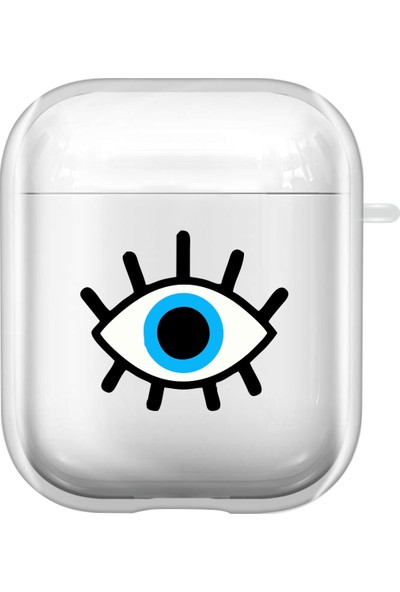 Mooodcase Göz Desenli Şeffaf Airpods Kılıfı