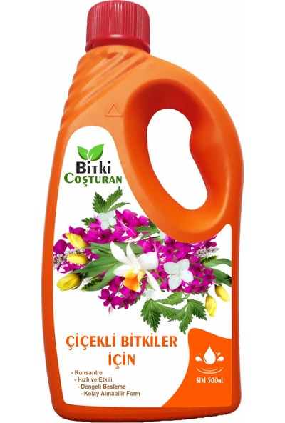 Bitki Coşturan Çiçekli Bitkiler İçin Bitki Besini Sıvı Gübre - Konsantre 500 ml Bitki Coşturan Çiçekli Bitkiler İçin Bitki Besini Sıvı Gübre - Konsantre 500 ml