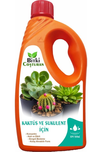 Bitki Coşturan Kaktüs Sukulentler İçin Bitki Besi Sıvı Gübre - Konsantre 500 ml