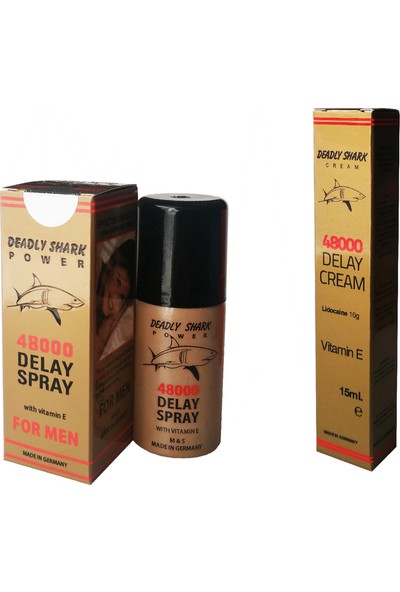 Deadly Shark Delayy 48000 Sprey + Krem Deadly Shark Delayy 48000 Sprey + Krem