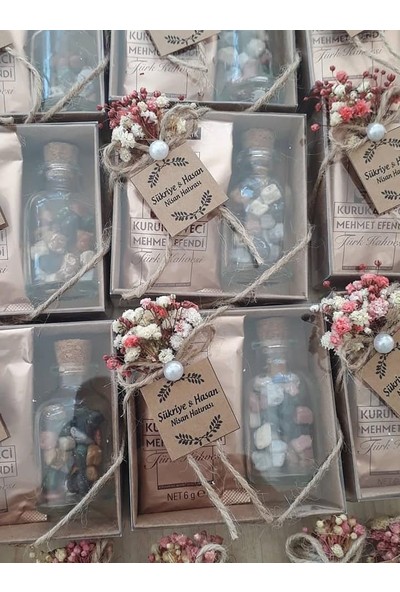 Dersaadet Organizasyon Söz, Nişan, Nikah Şekeri Söz Nişan Hatırası Hediyelik 25 Adet Çakıl Taşı Çikolata ve Kahve