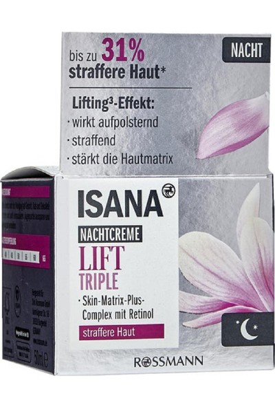 Isana Lift Triple Gece Kremi Besleyici ve Sıkılaştırıcı Etki 50 ml Isana Lift Triple Gece Kremi Besleyici ve Sıkılaştırıcı Etki 50 ml