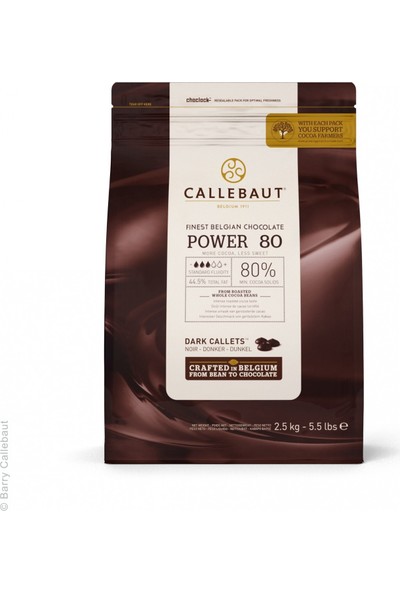 Callebaut Güçlü %80 Bitter Damla Çikolata 2,5 kg