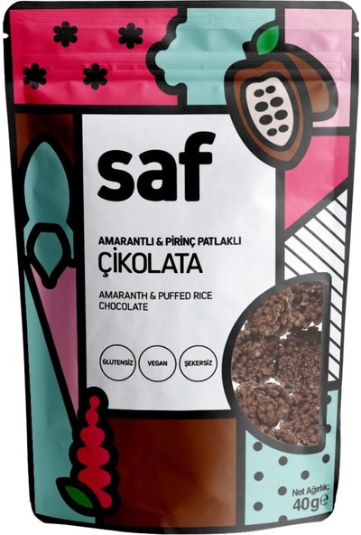 Saf Amarantlı Pirinç Patlaklı Çikolata 45 gr