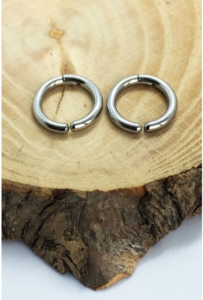 Axexuar Sıkıştırmalı 316L Çelik Unisex Halka Küpe Gümüş Renk Axexuar Sıkıştırmalı 316L Çelik Unisex Halka Küpe Gümüş Renk