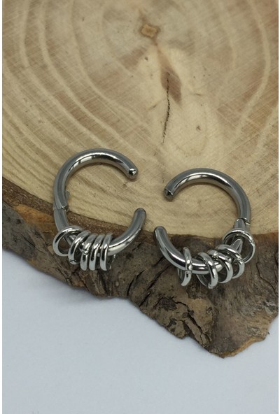 Axexuar 316L Çelik Sıkıştırmalı Unisex Halka Küpe