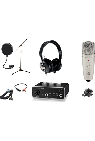 Behringer Um2 Ses Kartı, Behringer C-1 Mikrofon, Behringer HPS5000 Kulaklık, Ctt M1 Stand, Ctt Shock Mount, Ctt Bez Pop Filtre, Euroclub-Cmc 500B Mikrofon Kablosu, Ctt Ses Kartı-Hoparlör Kablosu Behringer Um2 Ses Kartı, Behringer C-1 Mikrofon, Behringer HPS5000 Kulaklık, Ctt M1 Stand, Ctt Shock Mount, Ctt Bez Pop Filtre, Euroclub-Cmc 500B Mikrofon Kablosu, Ctt Ses Kartı-Hoparlör Kablosu