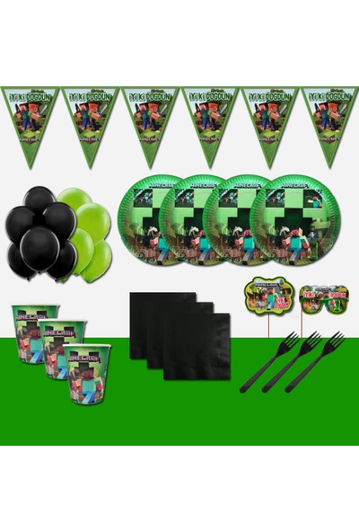 Minecraft 16 Kişilik Doğum Günü Parti Malzemeleri Seti Minecraft 16 Kişilik Doğum Günü Parti Malzemeleri Seti