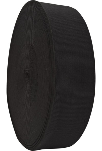 Koza Fermuar 5 cm Siyah Lastik 25 mt