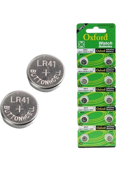 Oxford Ag3 LR41 Alkalin Saat Pili 10'lu Paket * Tıanqıu Oxford Ag3 LR41 Alkalin Saat Pili 10'lu Paket * Tıanqıu