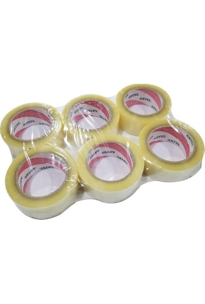 Astel Şeffaf Koli Bant 45 mm x 100 mt 6'lı Astel Şeffaf Koli Bant 45 mm x 100 mt 6'lı
