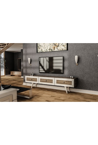 Cantek Despina Tv Ünitesi Ceviz-Beyaz