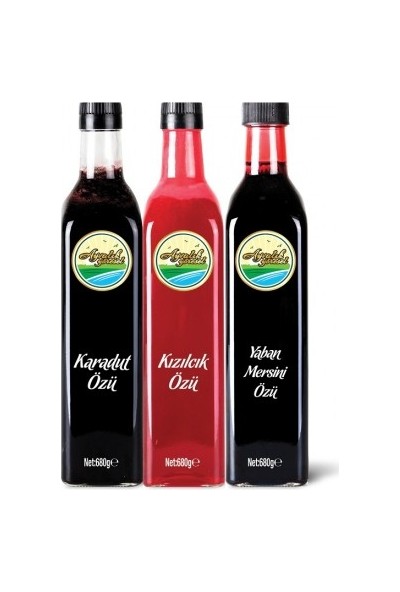 Ayvalık Yöresel Meyve Özü 3ADET 680GR (Karadut+Kızılcık+Yabanmersini) Ayvalık Yöresel Meyve Özü 3ADET 680GR (Karadut+Kızılcık+Yabanmersini)
