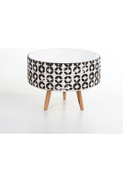 Veramaya Ayaklı Eskitme Yuvarlak Beton Aranjman Saksı 20X16 cm