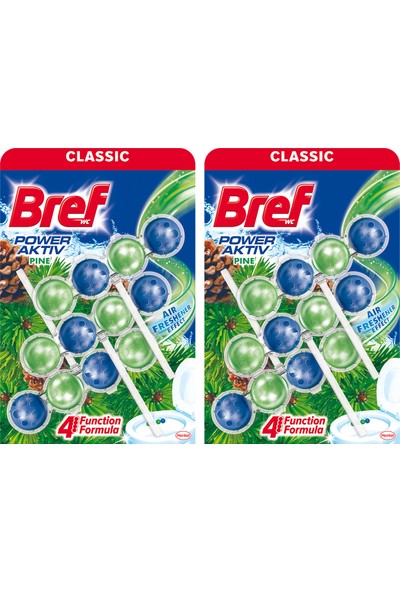 Bref Power Aktif Çam Kokulu 3'lü Katı Klozet Koku Giderici x 2 Adet Bref Power Aktif Çam Kokulu 3'lü Katı Klozet Koku Giderici x 2 Adet