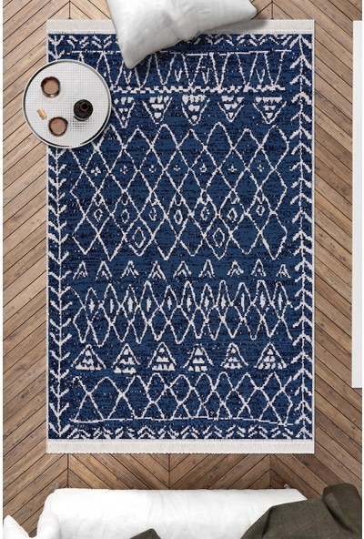 Caretta Home Saçaklı Çift Taraflı Mistik Desenli Dokuma Kilim