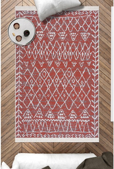 Caretta Home Saçaklı Çift Taraflı Mistik Desenli Dokuma Kilim