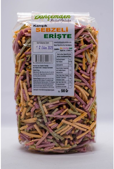 Kütahya Bahçemden Kütahya Bahçeden Sebzeli Erişte 500 gr Kütahya Bahçemden Kütahya Bahçeden Sebzeli Erişte 500 gr