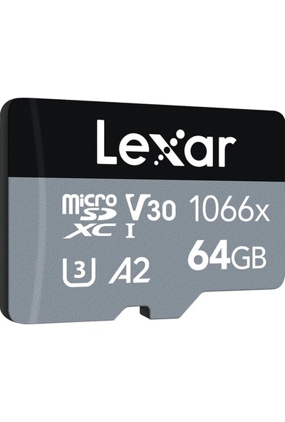 Lexar 64GB Professional 1066X UHS-I MicroSDXC Memory Card + SD Adaptör (Silver Series) Lexar 64GB Professional 1066X UHS-I MicroSDXC Memory Card + SD Adaptör (Silver Series)