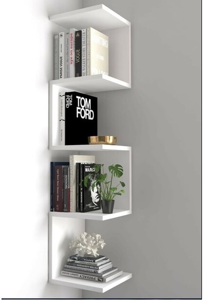 Dewoody Zig Zag Kitaplık Duvar Rafı Köşe Rafı Dewoody Zig Zag Kitaplık Duvar Rafı Köşe Rafı