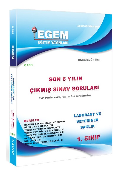 Egem Yayınları 1. Sınıf Laborant ve Veteriner Sağlık Çıkmış Sınav Soruları (2012-2018) -Bahar Dönemi(2. Yarıyıl) Egem Yayınları 1. Sınıf Laborant ve Veteriner Sağlık Çıkmış Sınav Soruları (2012-2018) -Bahar Dönemi(2. Yarıyıl)