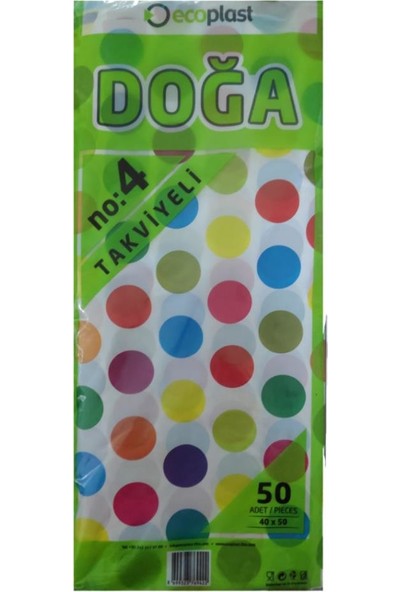 Ecoplast Takviyeli Renkli Poşet No : 4 (40X50) 50'li