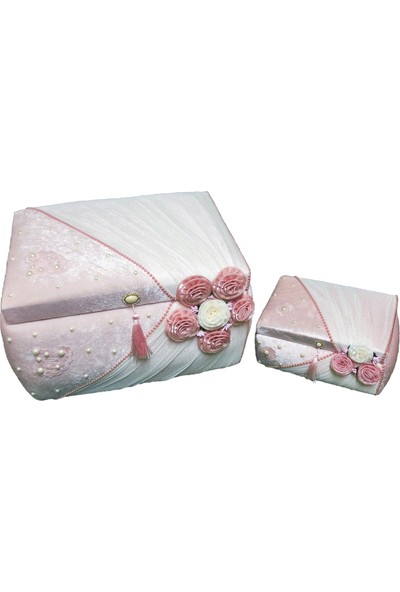 İhvan Özel Tasarım 2'li Kadife Çeyiz Sandık Seti - 06 İhvan Özel Tasarım 2'li Kadife Çeyiz Sandık Seti - 06
