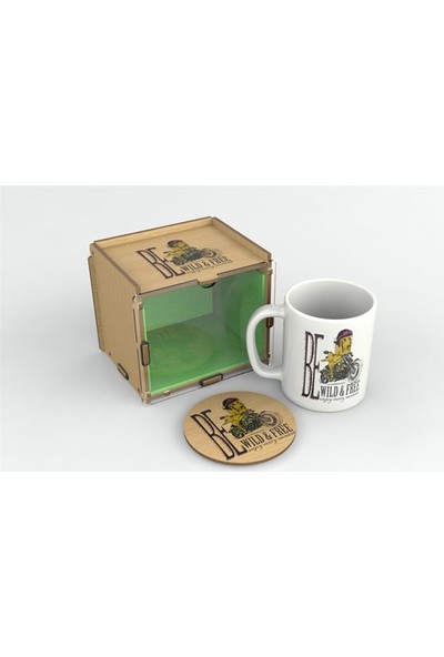 El Yapımı Ahşap Kutusunda Seramik Bardak ve Bardak Altlığı Best Frıend Köpek 5214104