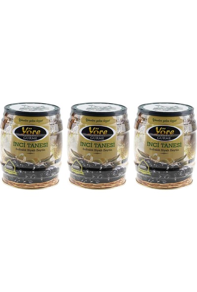 Yöre Gurme İnci Tanesi Siyah Zeytin 750 gr Teneke 3'lü Paket Yöre Gurme İnci Tanesi Siyah Zeytin 750 gr Teneke 3'lü Paket