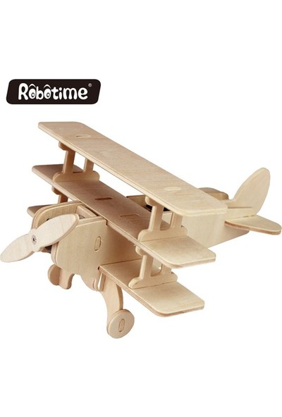 Robotime 3D Puzzle Güneş Enerjili Üç Kanatlı Uçak Ahşap Robotime 3D Puzzle Güneş Enerjili Üç Kanatlı Uçak Ahşap
