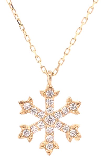 Nar Altın 14 Ayar Altın Kar Tanesi Kolye