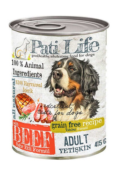 Pati Life Tahılsız Biftekli Köpek Konservesi 415 Gr 24'lü