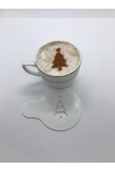 Cestopieno Çam Ağacı Desenli Kahve / Tatlı Süsleme Şablonu