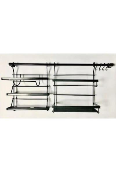 Akın Lux Mutfak Aksesuarı Folyoluk Baharatlık Siyah Set