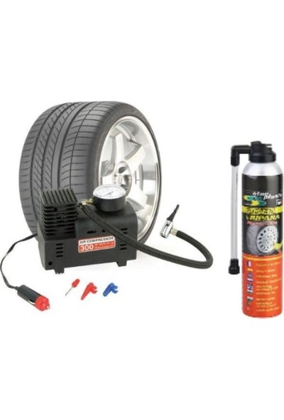 Carub 300 Psi Lastik Hava Kompresörü + 300ML Lastik Tamir Köpüğü Carub 300 Psi Lastik Hava Kompresörü + 300ML Lastik Tamir Köpüğü